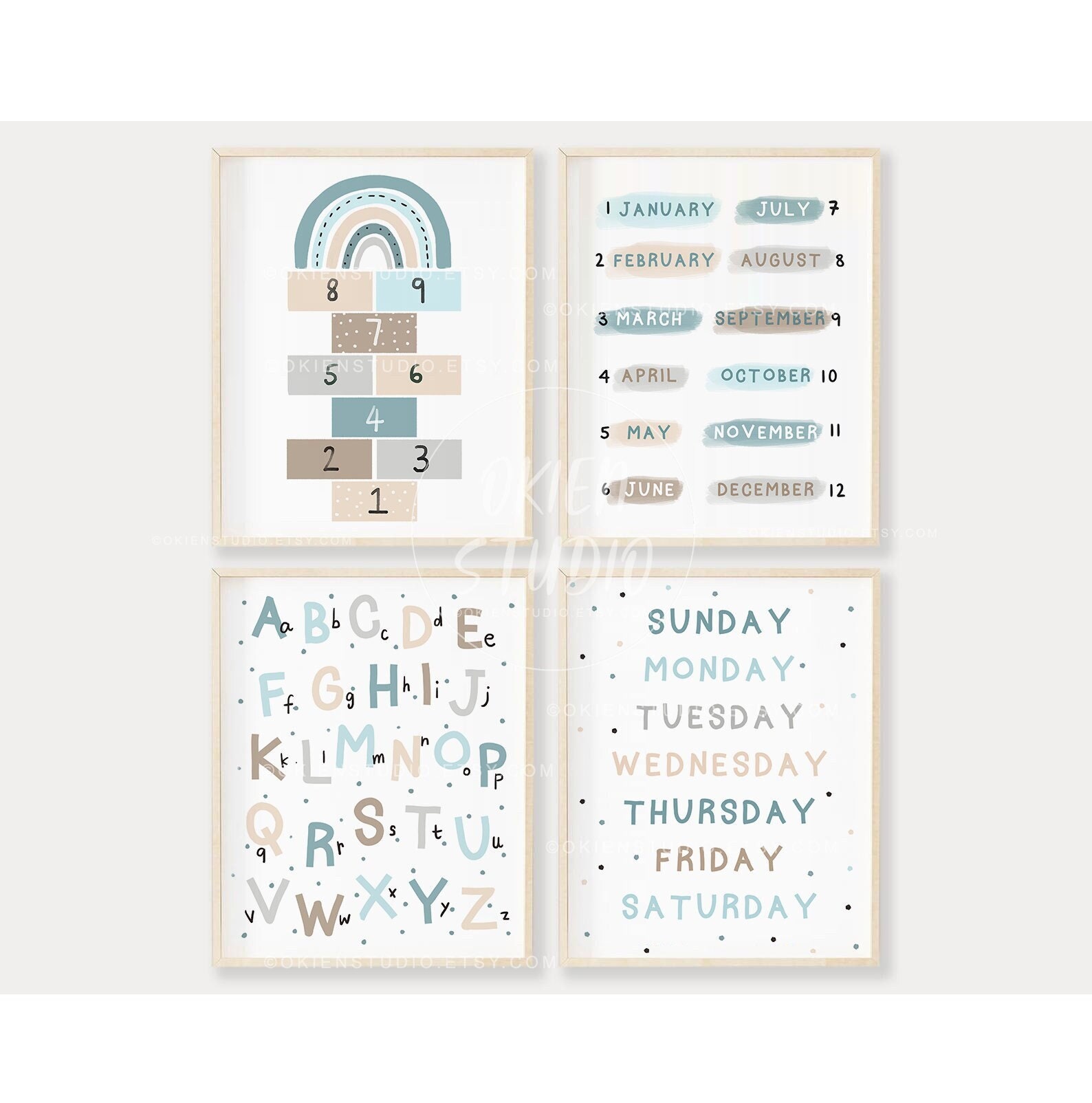 Month of the Year Chart Days of the Week Chart Printable - Etsy