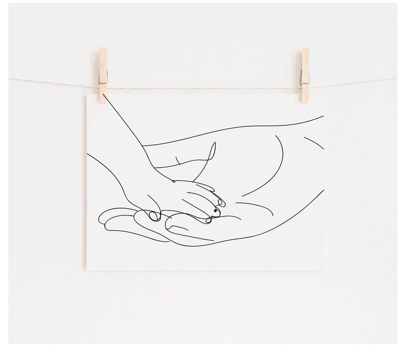 Holding Baby Hand Baby Hand Line Art Hands Line Drawing - Etsy
