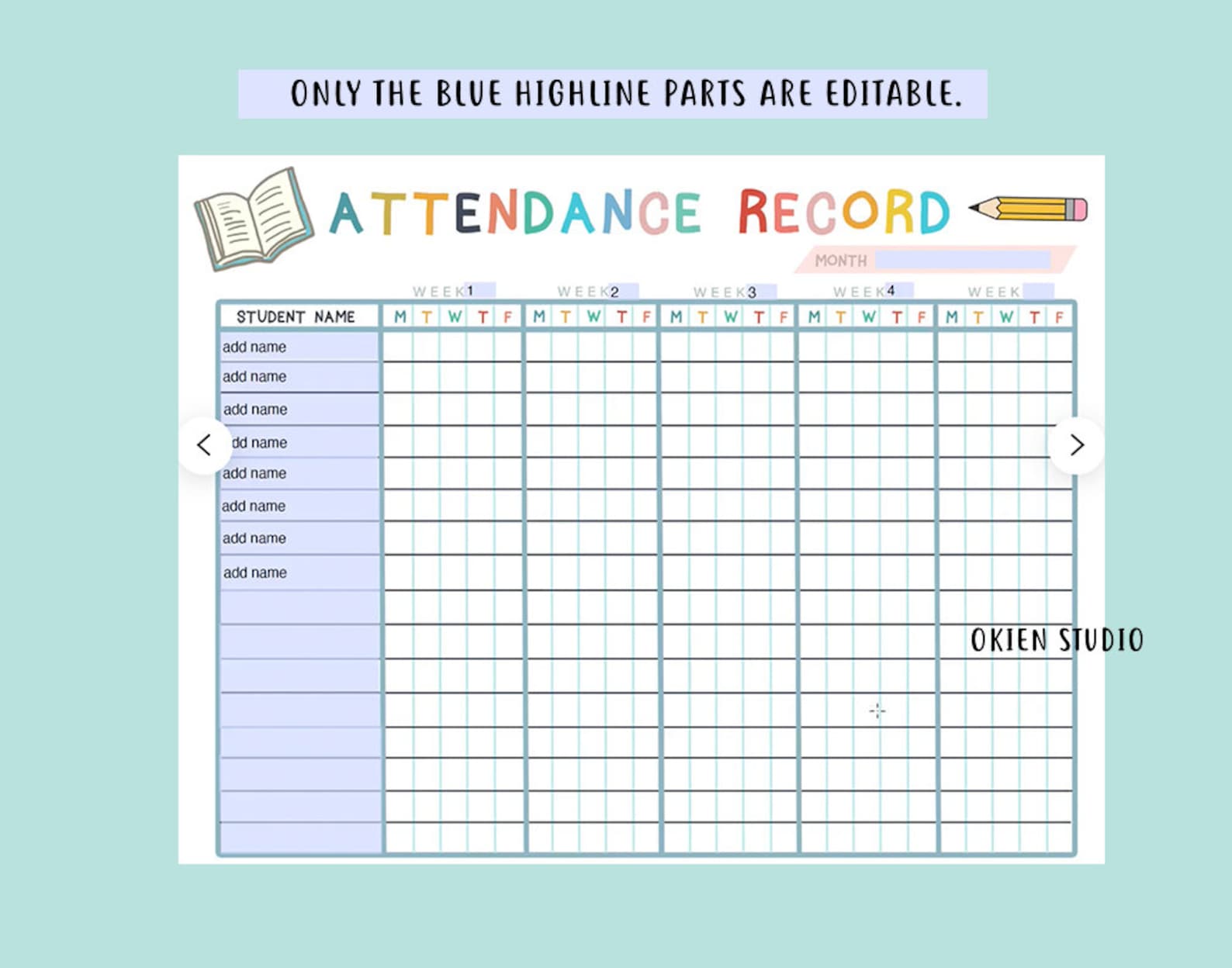 Editable Homeschool Attendance Sheet: Teacher Log (editable PDF) - Etsy