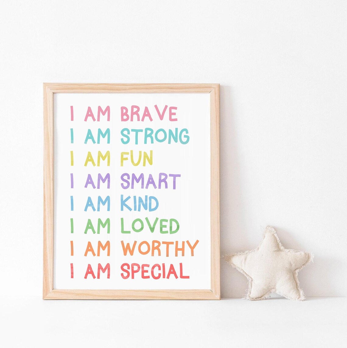 Printablei Am Strong Poster Soft Pastel Color Positive | Etsy