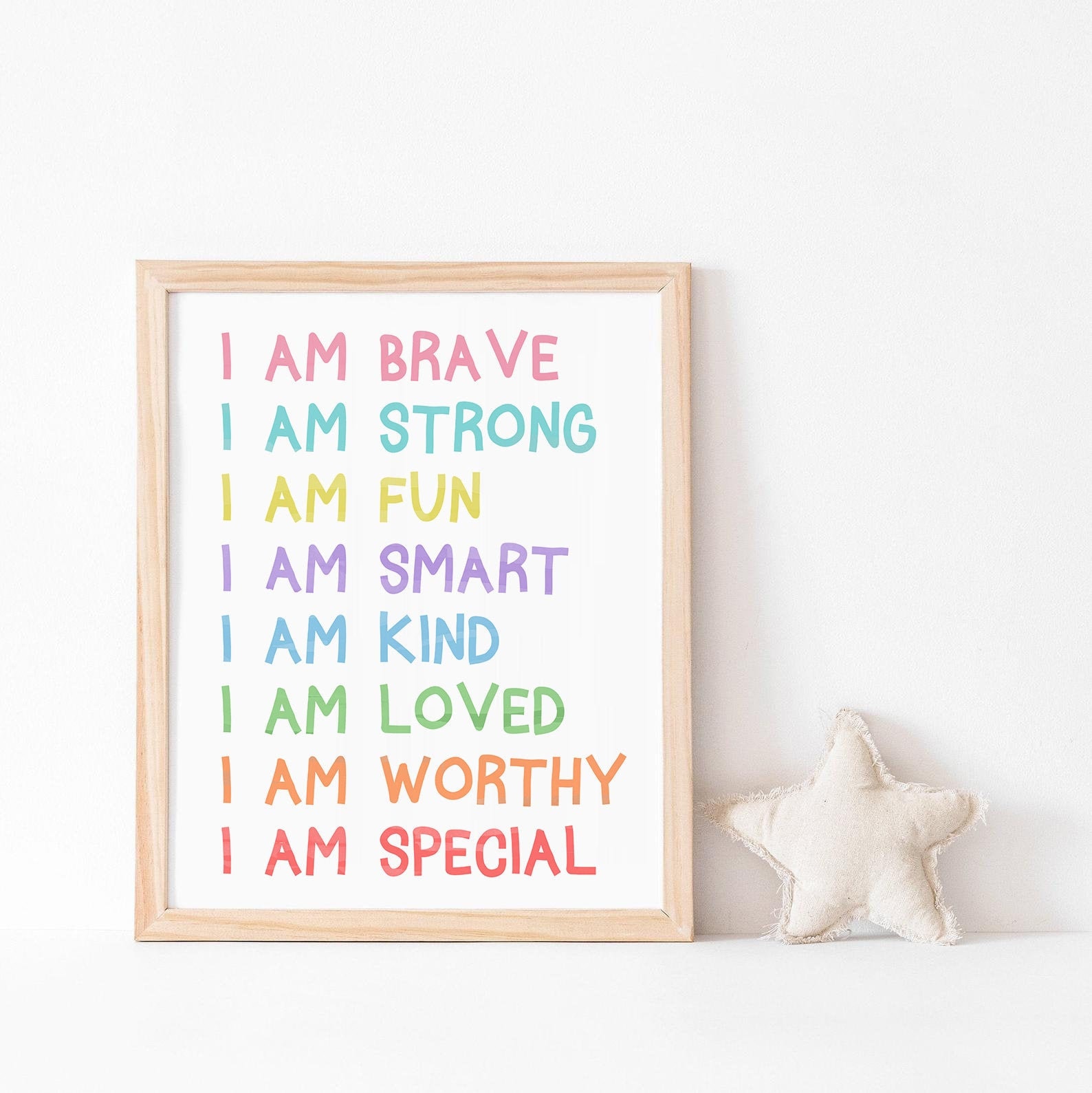 Printablei Am Strong Poster Soft Pastel Color Positive | Etsy