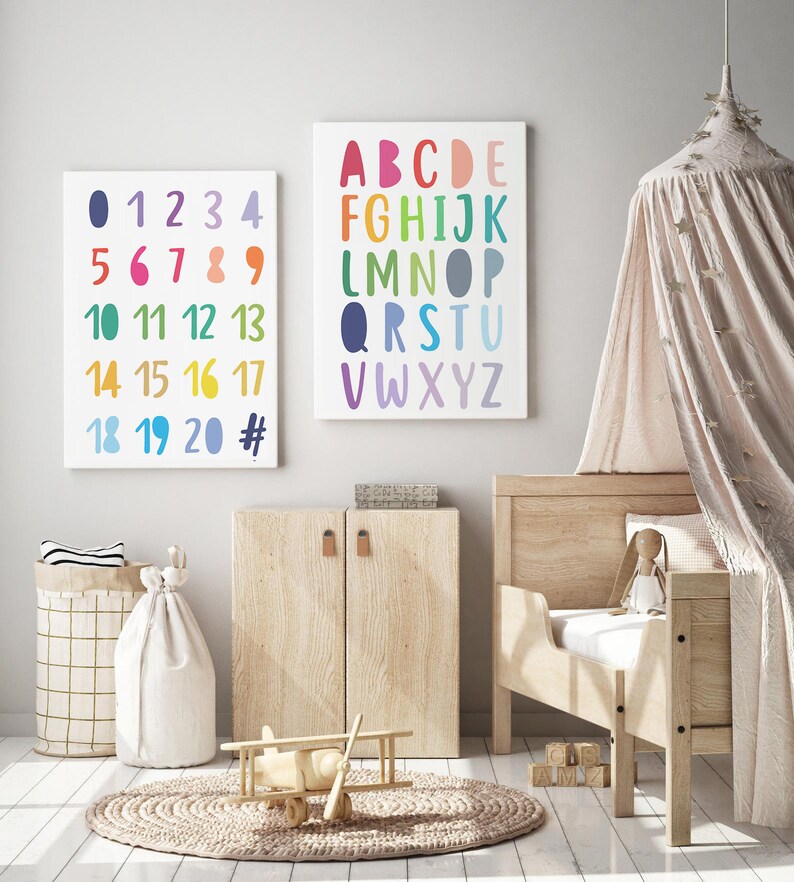 Alphabet Poster Number Chart 1-20 Montessori Printable - Etsy