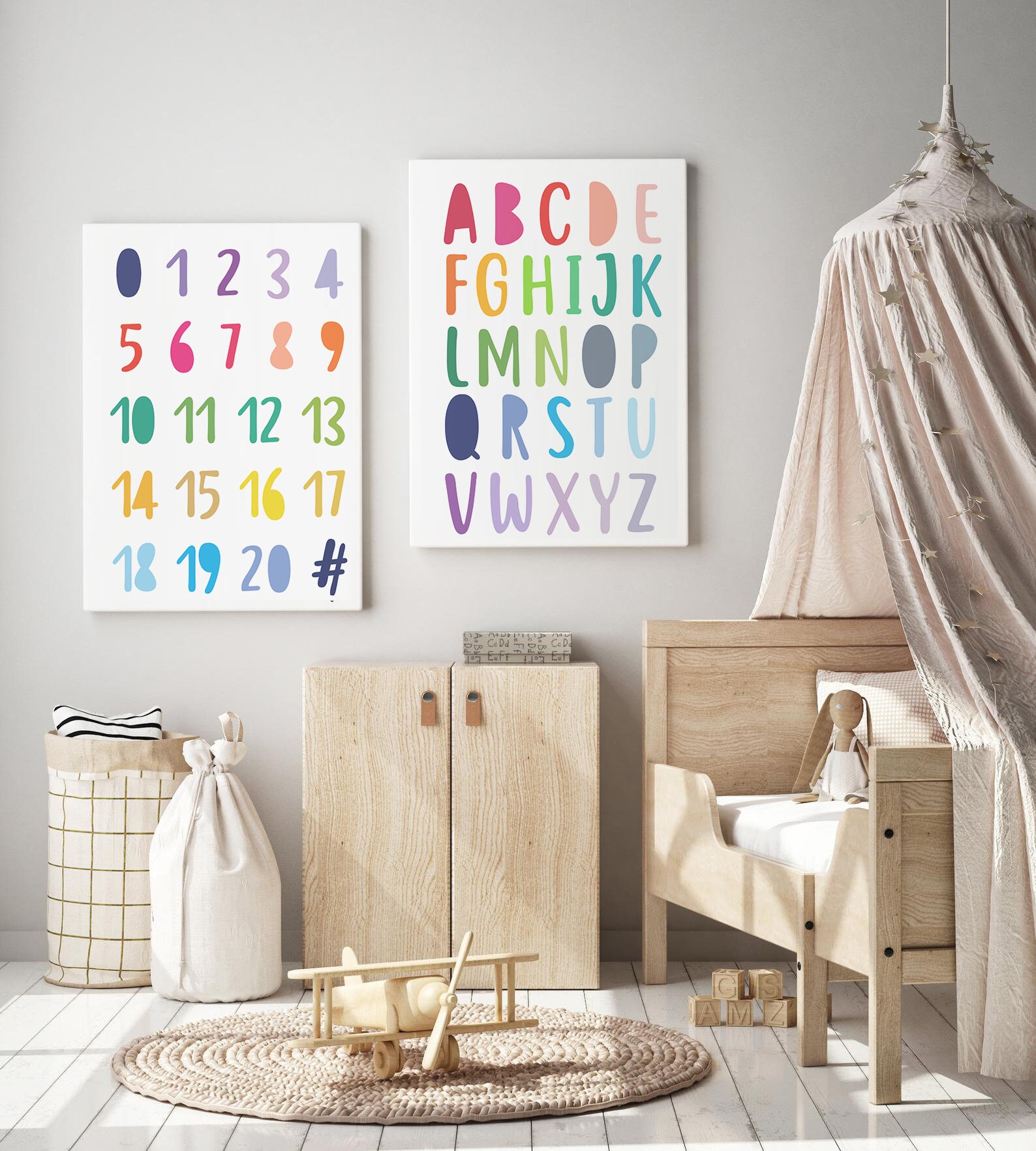 Alphabet poster number chart 1-20 Montessori printable | Etsy