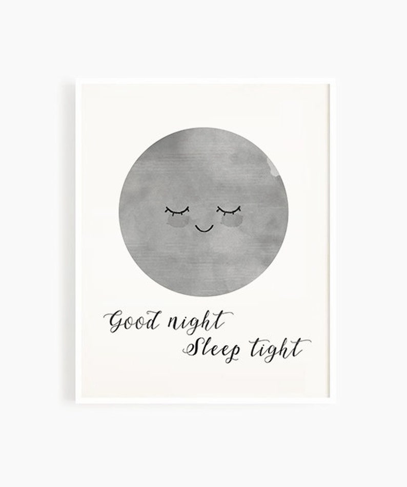 Goodnight Moon Print Goodnight Sleep Tight Sign Nursery - Etsy