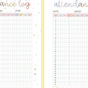 Rainbow Attendance Sheet: Homeschool Classroom Record (digital Download ...