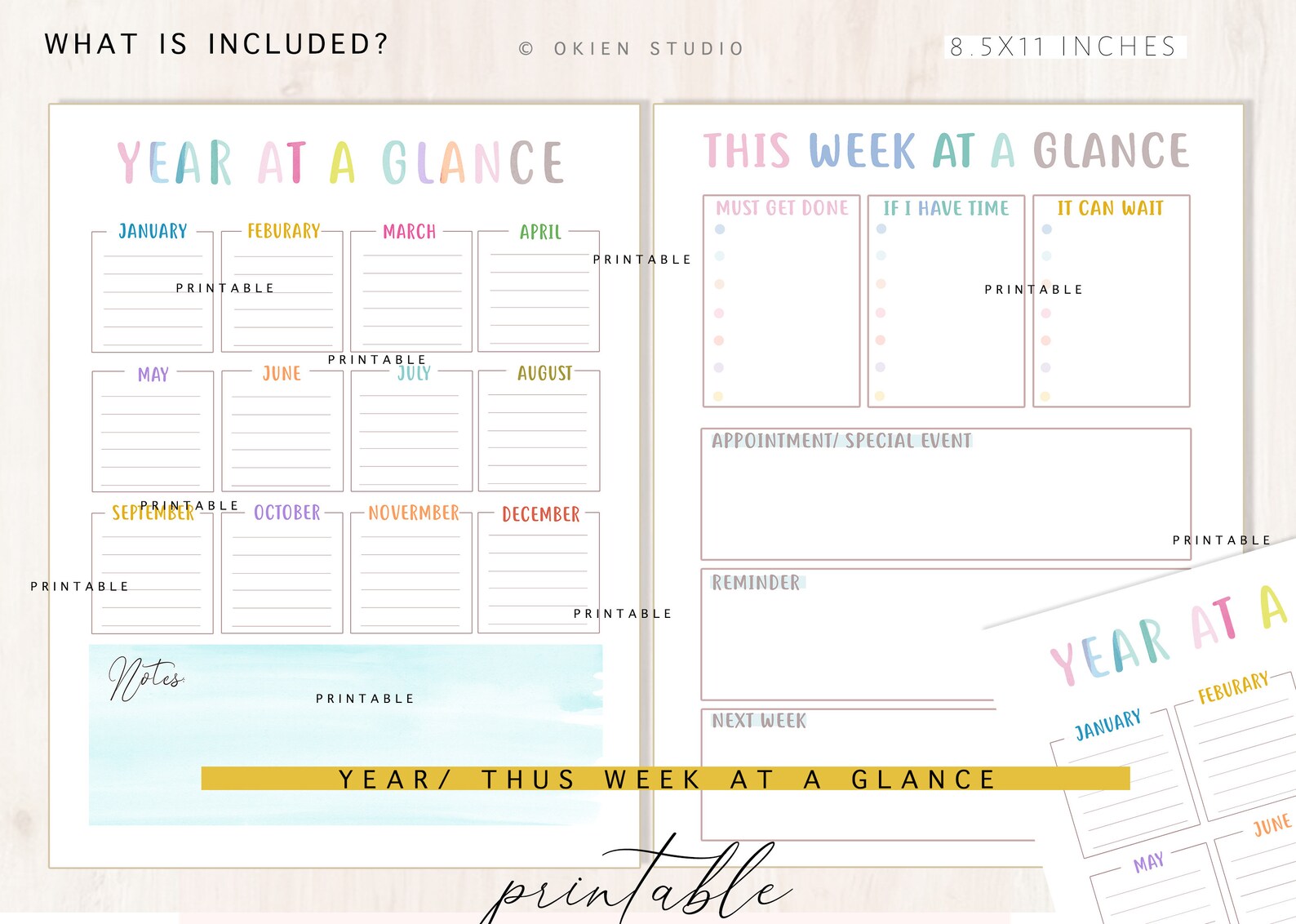Planner Bundle Printable 11pages Daily Routine Chart Weekly - Etsy