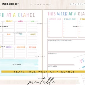 Planner Bundle Printable, 11pages, Daily Routine Chart, Weekly Planner ...