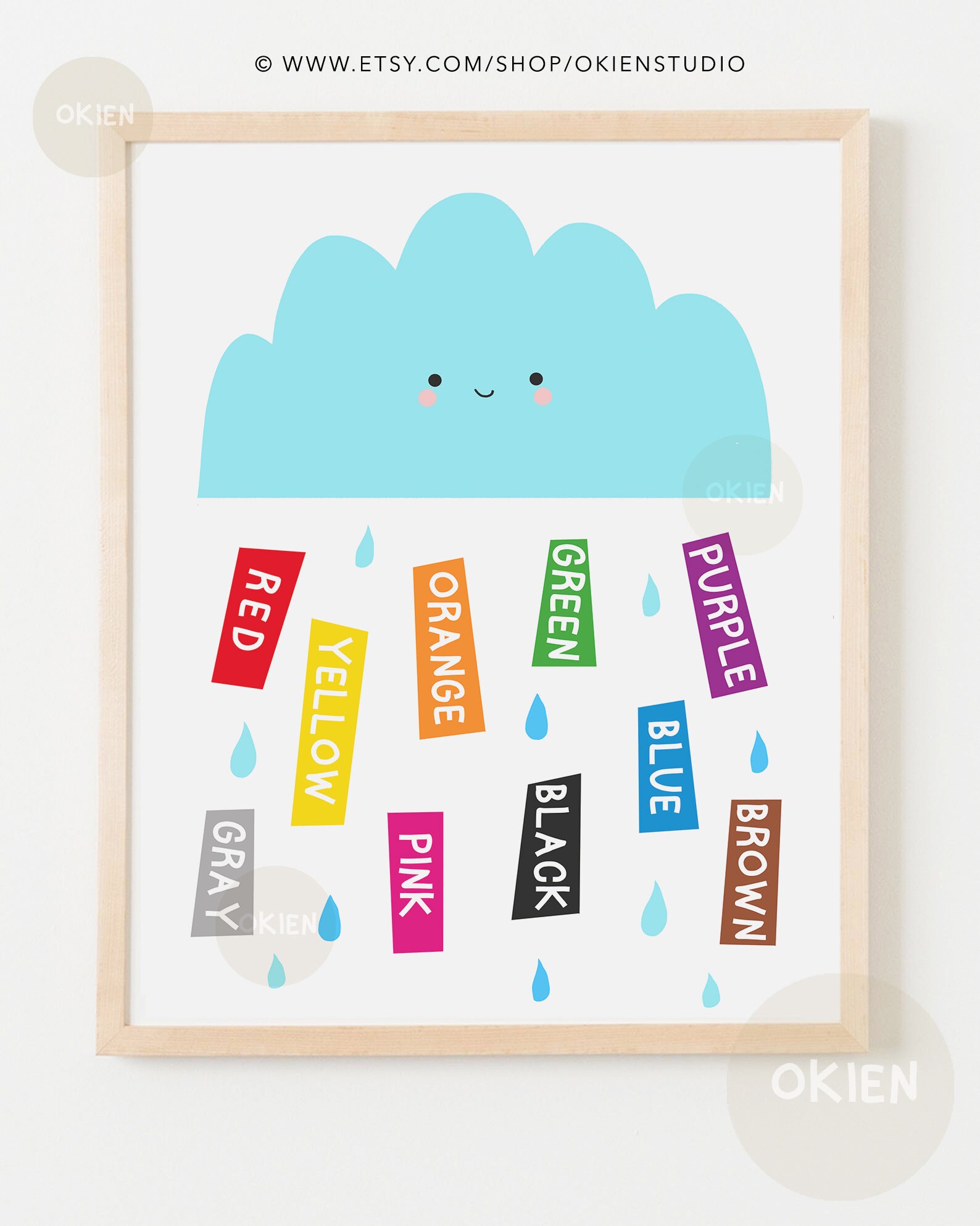 Printable Color Learning Poster Smiley Face Cloud - Etsy