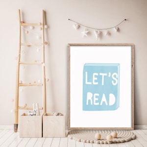 Minimalist Poster, Gallery Wall Art, Let's Read, Let's Play, Let's ...