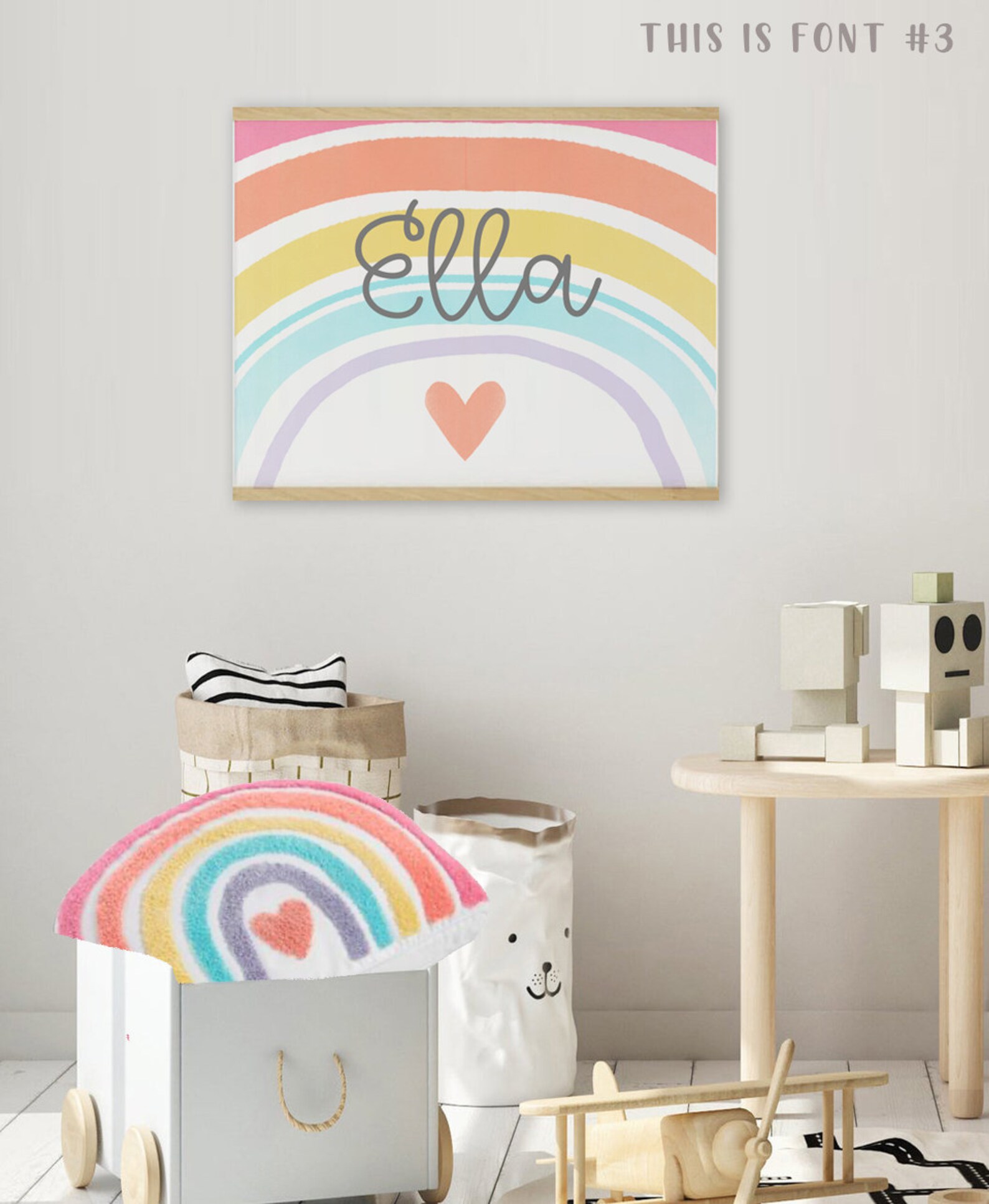 Pastel Rainbow Wall Decal for Girl, Girl Room Decor, Big Rainbow Decal ...