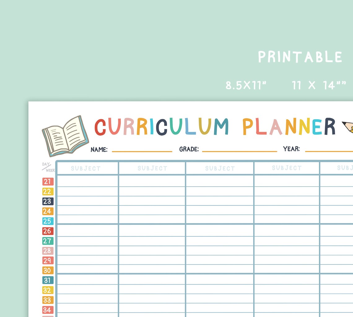 Printable Curriculum Planner Homeschool Planner Digital - Etsy