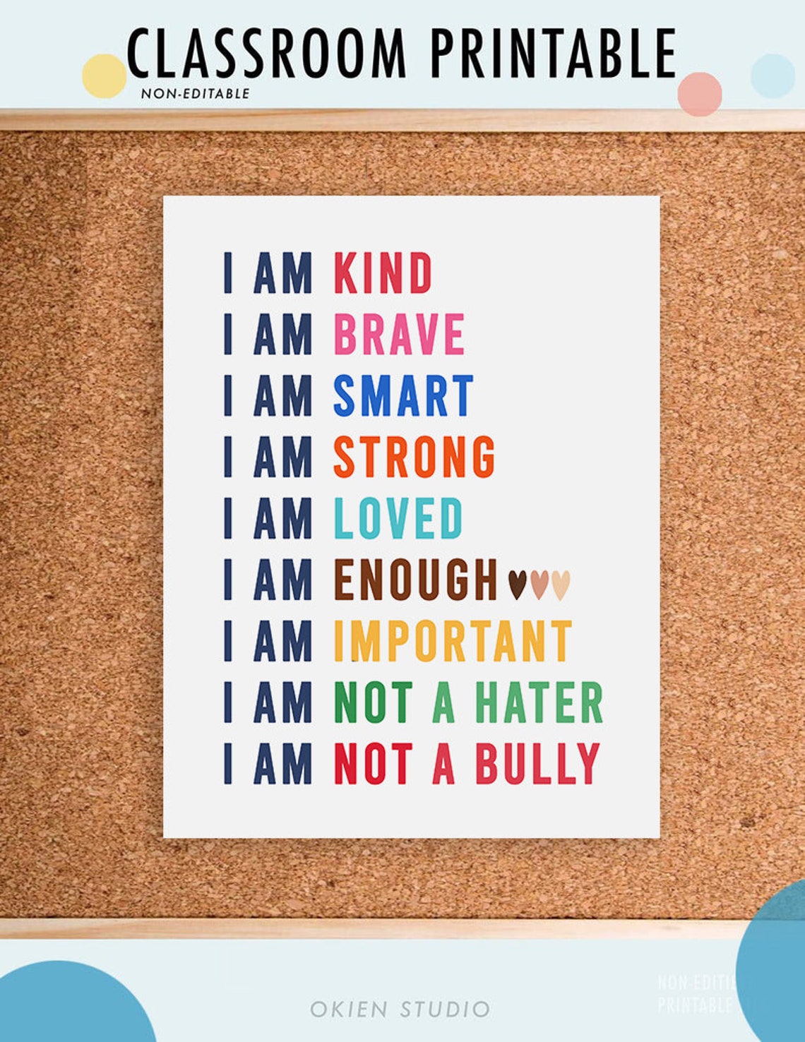 Teacher wall art Teacher poster Positive Affirmations Kids | Etsy