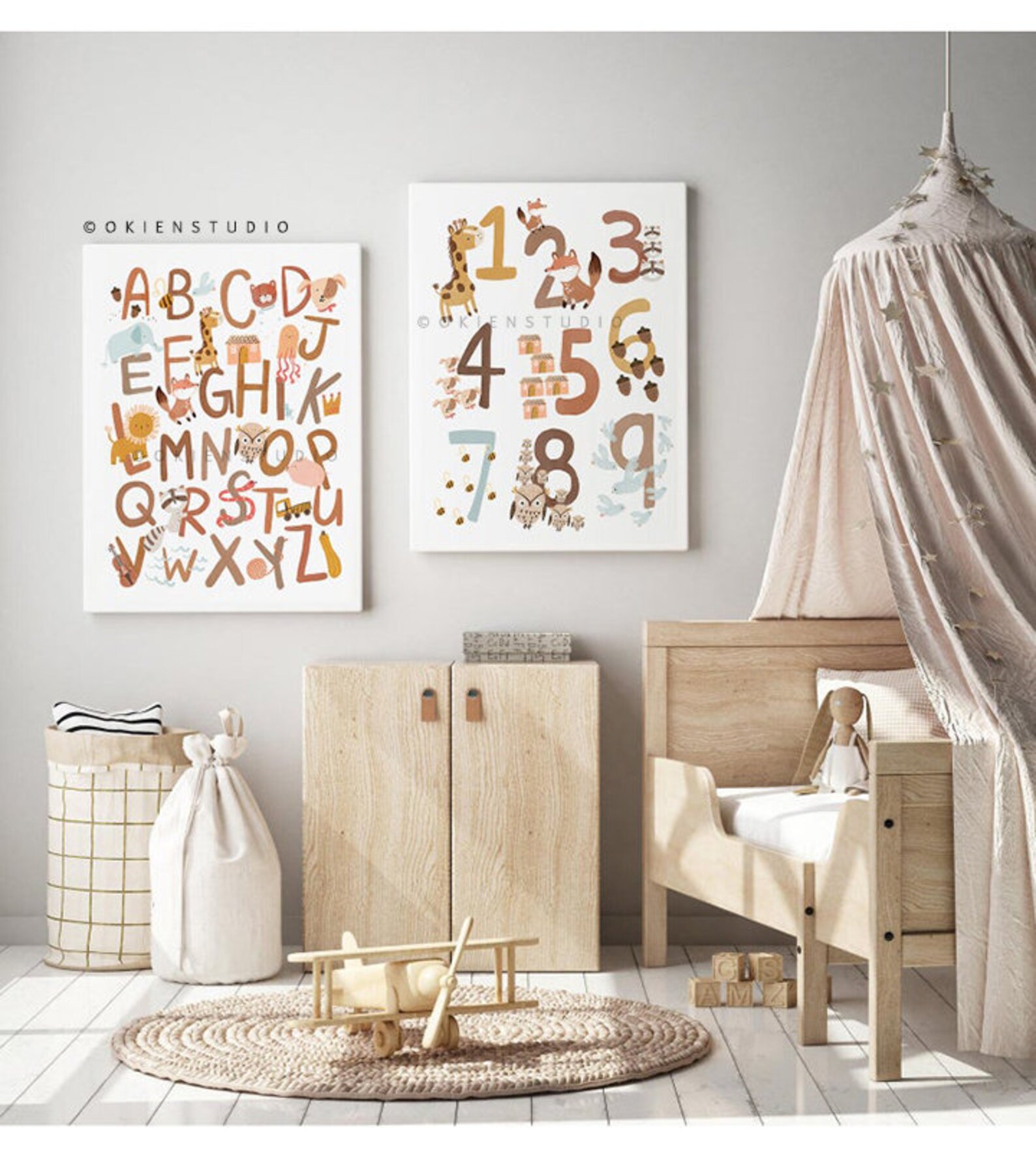 Boho Animals Nursery Wall Art Alphabet Nursery Prints Boho - Etsy