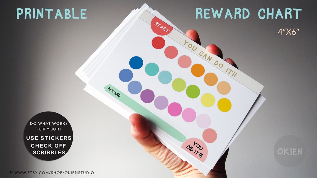 Colorful Reward Card for Student, Reward Prinable for Parent, Colorful ...