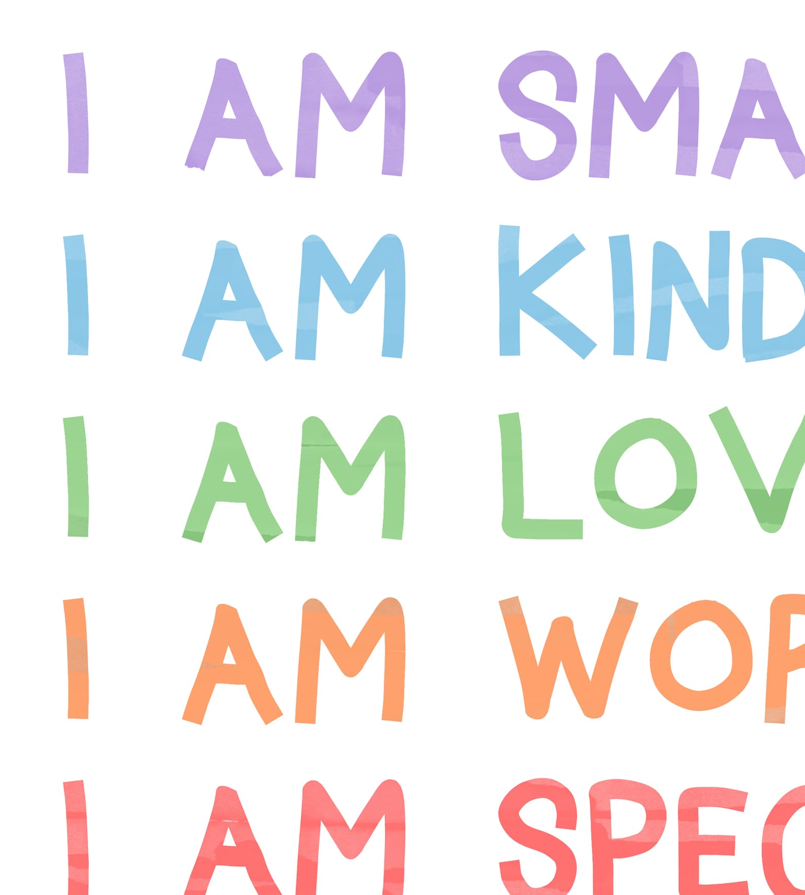 Kids Affirmation Poster: I Am Strong, Brave, Worthy (digital Download ...