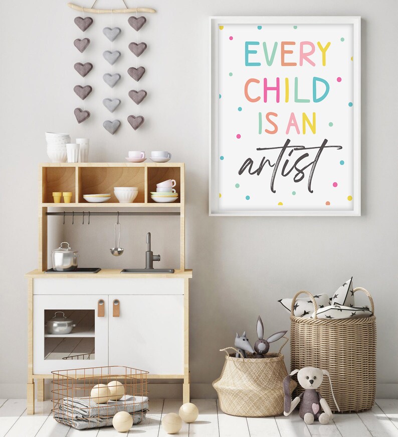 Every Child is an Artist printable kids wall art for girls | Etsy
