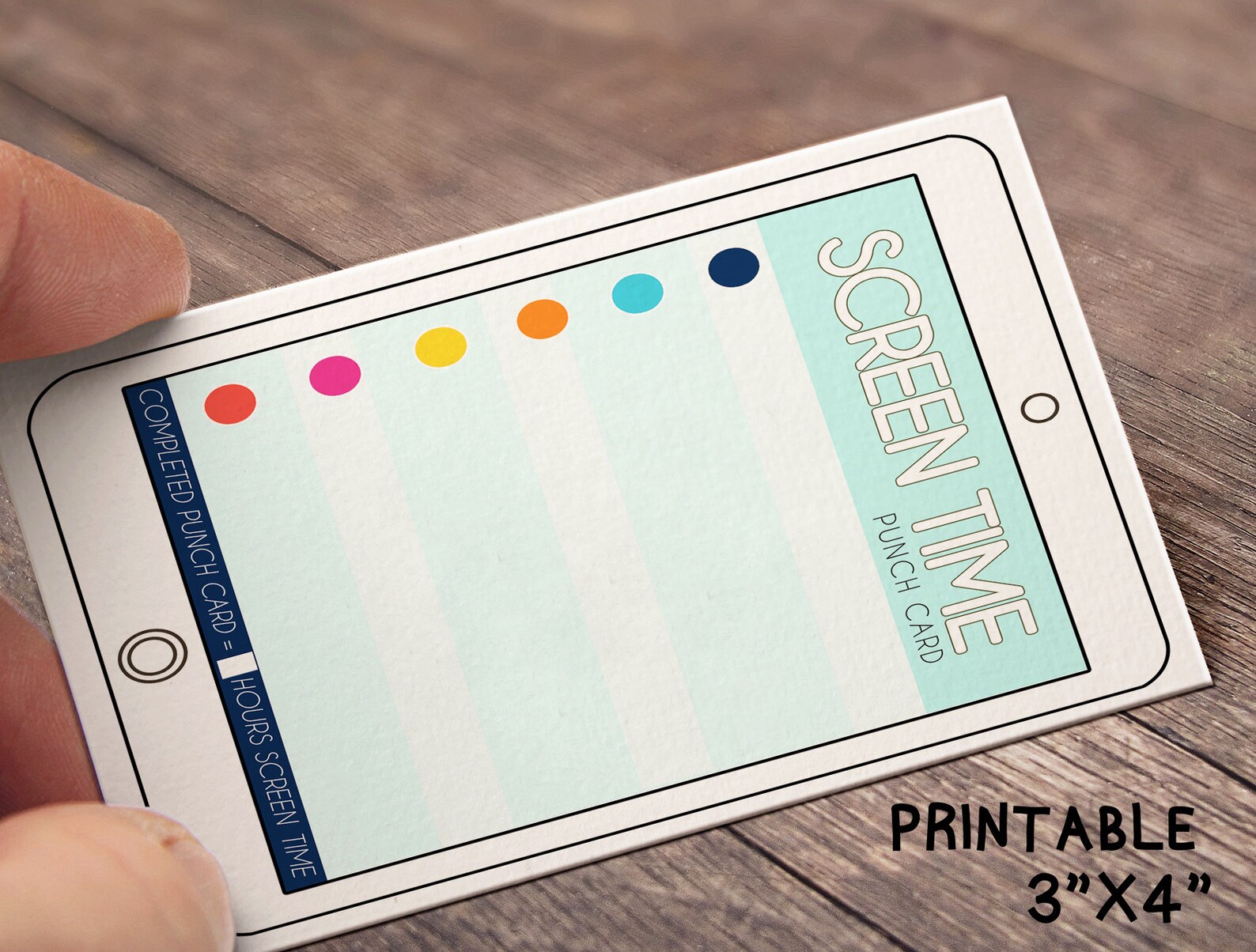 Screen Time Reward Punch Card, Punch Card Reward System, Homeschool ...