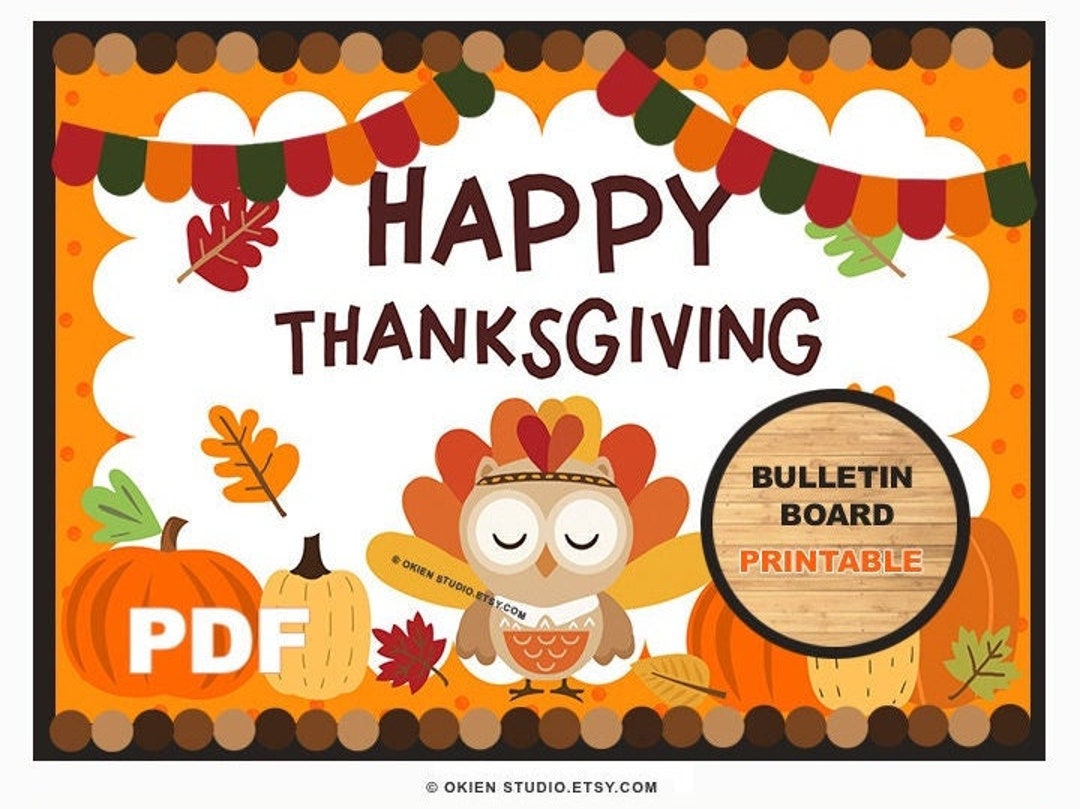 Thanksgiving Bulletin Board Kit: Gratitude Tree, Turkey Classroom Decor ...