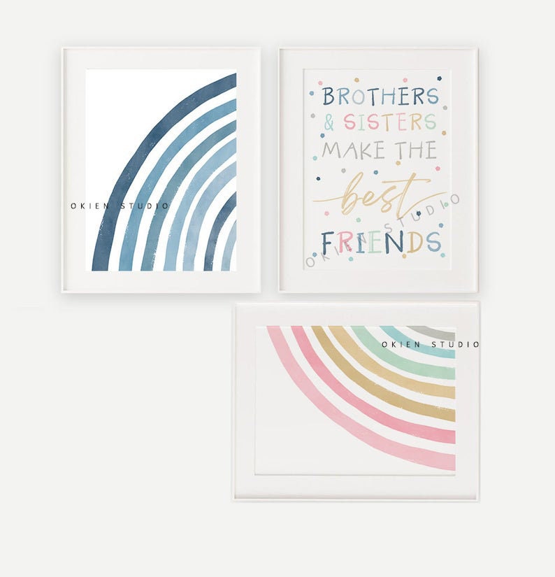 Brother Sister Wall Art Brother Sister Sign Playroom Sign - Etsy