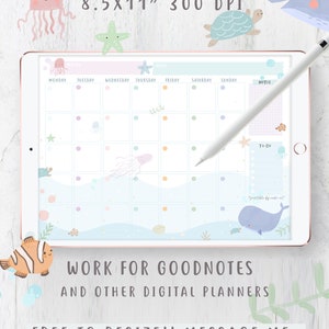 Cutest Planner, Monthly Planner, Whale Planner, Goodnotes Planner ...