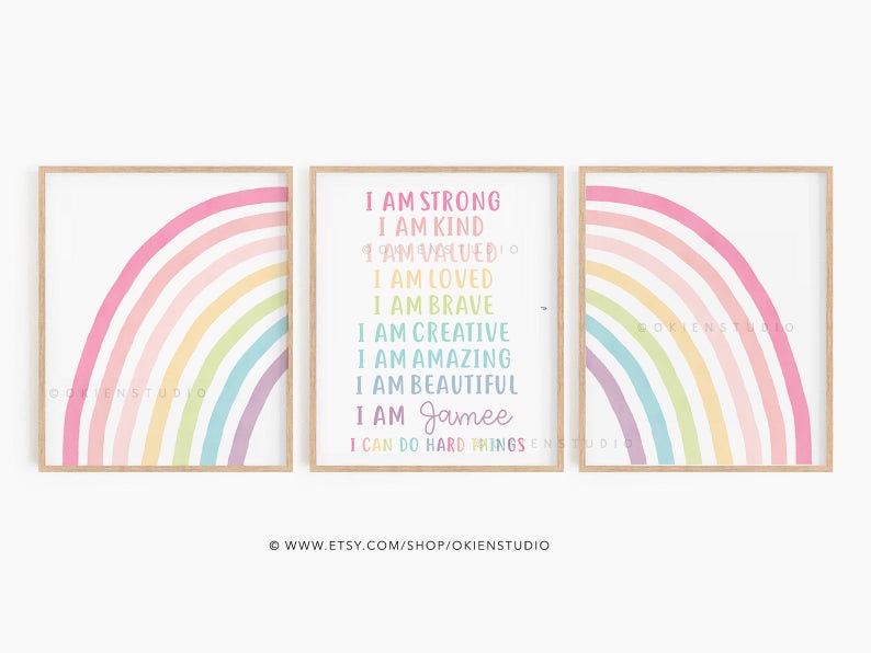 Printable Wall Art Positive Affirmations Wall Art Pastel | Etsy