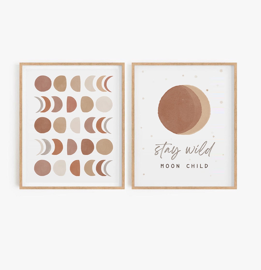 Moon Phase Wall Art Set: Boho Nursery Decor (digital Download) - Etsy