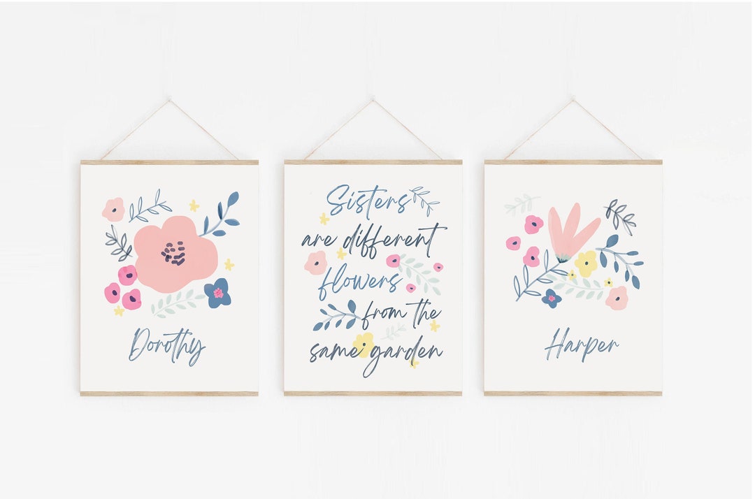 Sisters Wall Art, Sisters Are Flowers From the Same Garden Printable ...