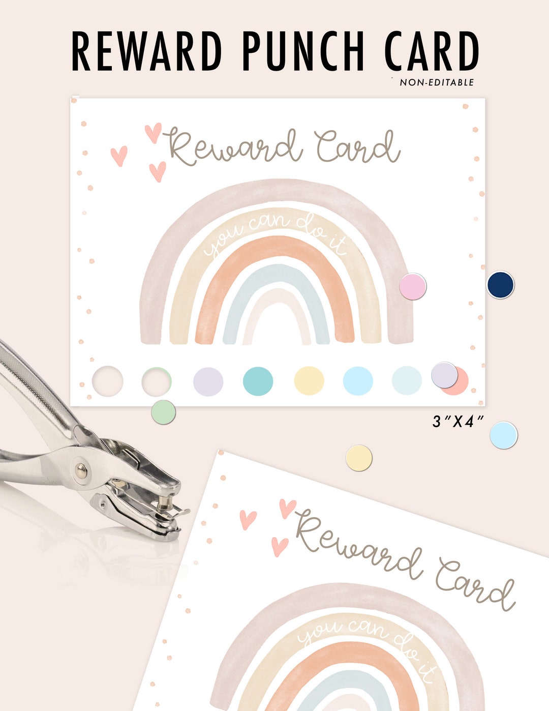 Rainbow Reward Punch Card: Printable Kids Chore Chart (PDF) - Etsy