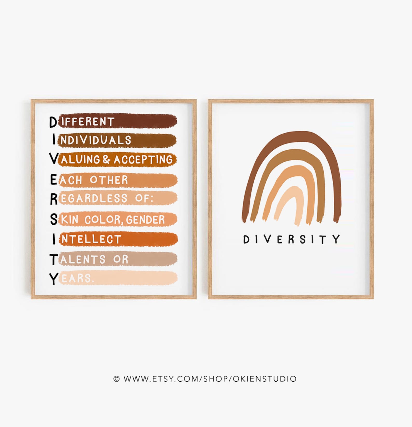 Set of 2 Diversity Art Print Diversity Kid Room Classroom | Etsy