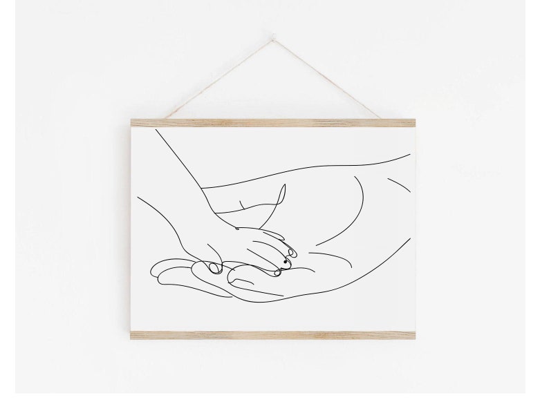 Holding Baby Hand Baby Hand Line Art Hands Line Drawing - Etsy
