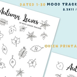 Autumn Leaves Mood Tracker, Printable Tracker, Digital Planner ...