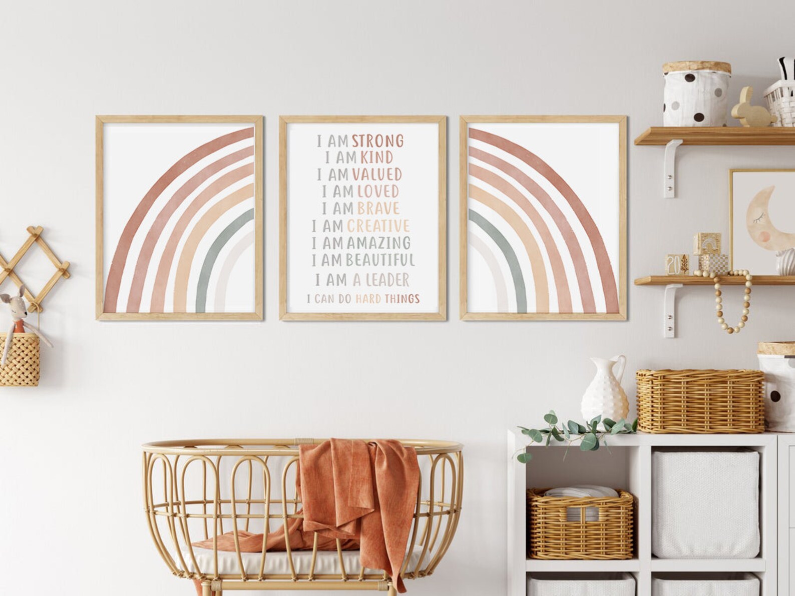 Boho Pastel Rainbow I Am Enough Positive Affirmations Boho - Etsy