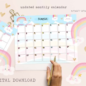 Printable Weekly Planner, Monthly Planner, Cute Printable Calendar ...