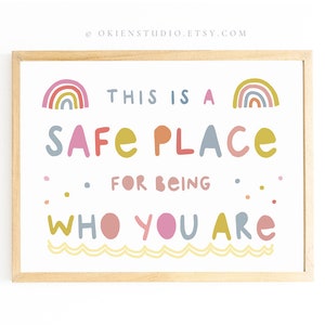 This is a Safe Space Poster, Classroom Signs Printable, Playroom Wall ...