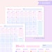 Monthly Planner, Printable & Goodnotes, Unicorn Color Calendar, Kawaii ...