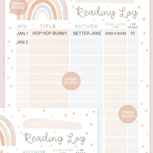 Rainbow Reading Log & Book Review Template (digital Download) - Etsy