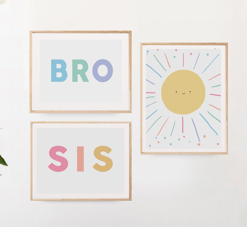 Brother Sister Wall Art Brother Sister Sign Playroom Sign - Etsy