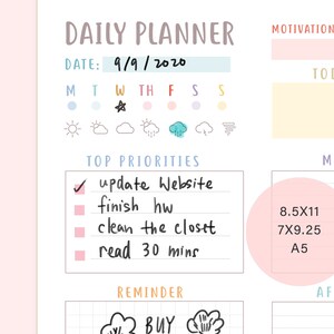Day Plan Printable Insert, Daily Plan, Daily Schedule, Productive ...