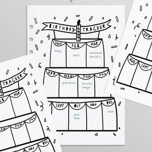 Printable, Birthday Tracker, Birthday Log, Birthday Calendar, Classic ...