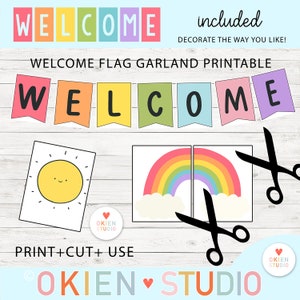 Rainbow Bulletin Board Kit, Cute Clipart Classroom Setup, Rainbow of ...