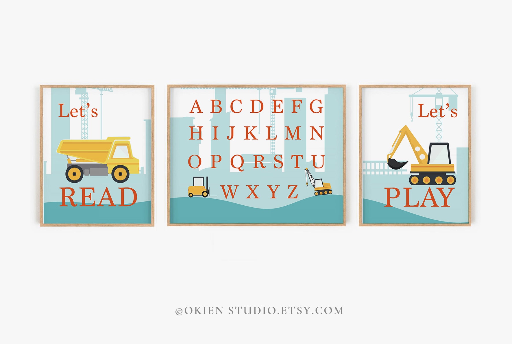 Construction Truck Prints: ABC, Excavator, Dump Truck (digital Download ...