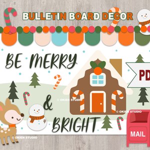 Winter Bulletin Board Kit, Christmas Printable Letters, DEC Bulletin ...
