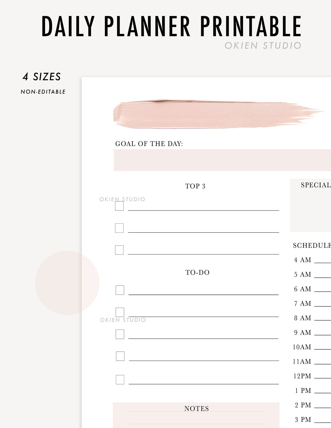 Day Plan Printable Daily Planner 365 Daily Plan Productive - Etsy