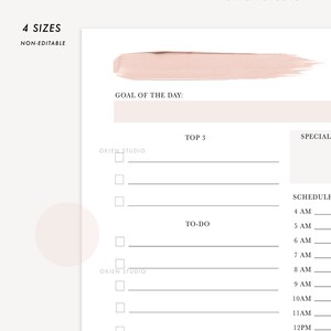 Day Plan Printable, Daily Planner, 365 Daily Plan, Productive Planner ...
