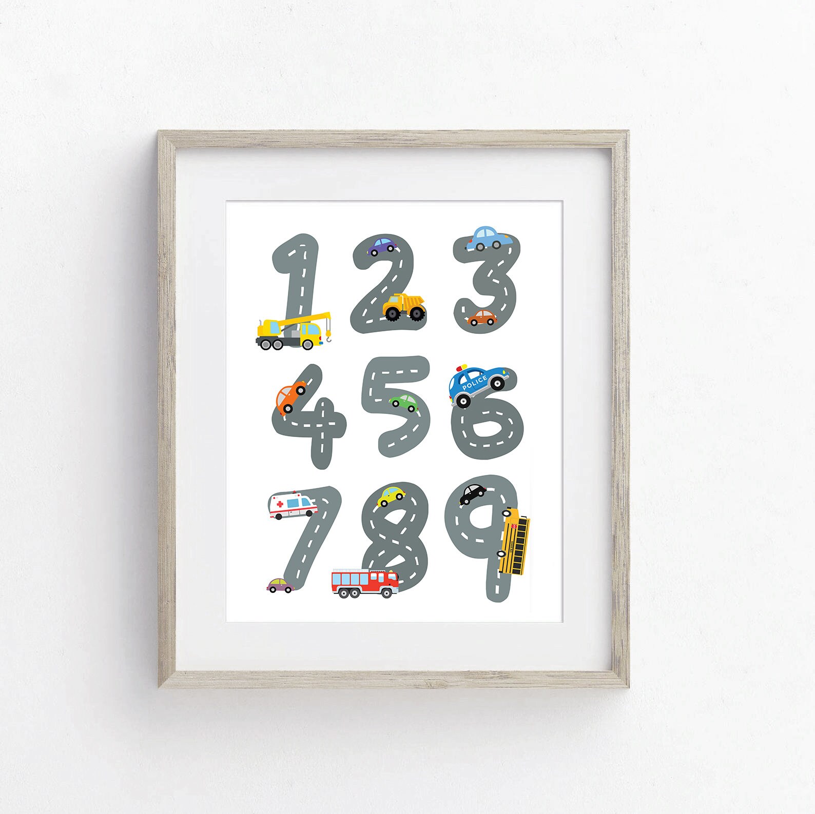 Numbers Poster Car Prints Car Poster for Kids Numbers 1-9 - Etsy