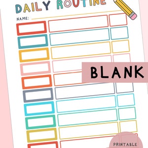 Daily Schedule for Kids, Routine Chart for Kids, Daily Checklist ...