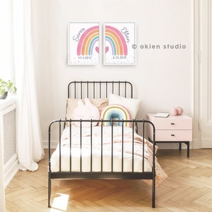 Rainbow Name Sign, Twins Bedroom Sign, Sister Nursery Decor, Best ...