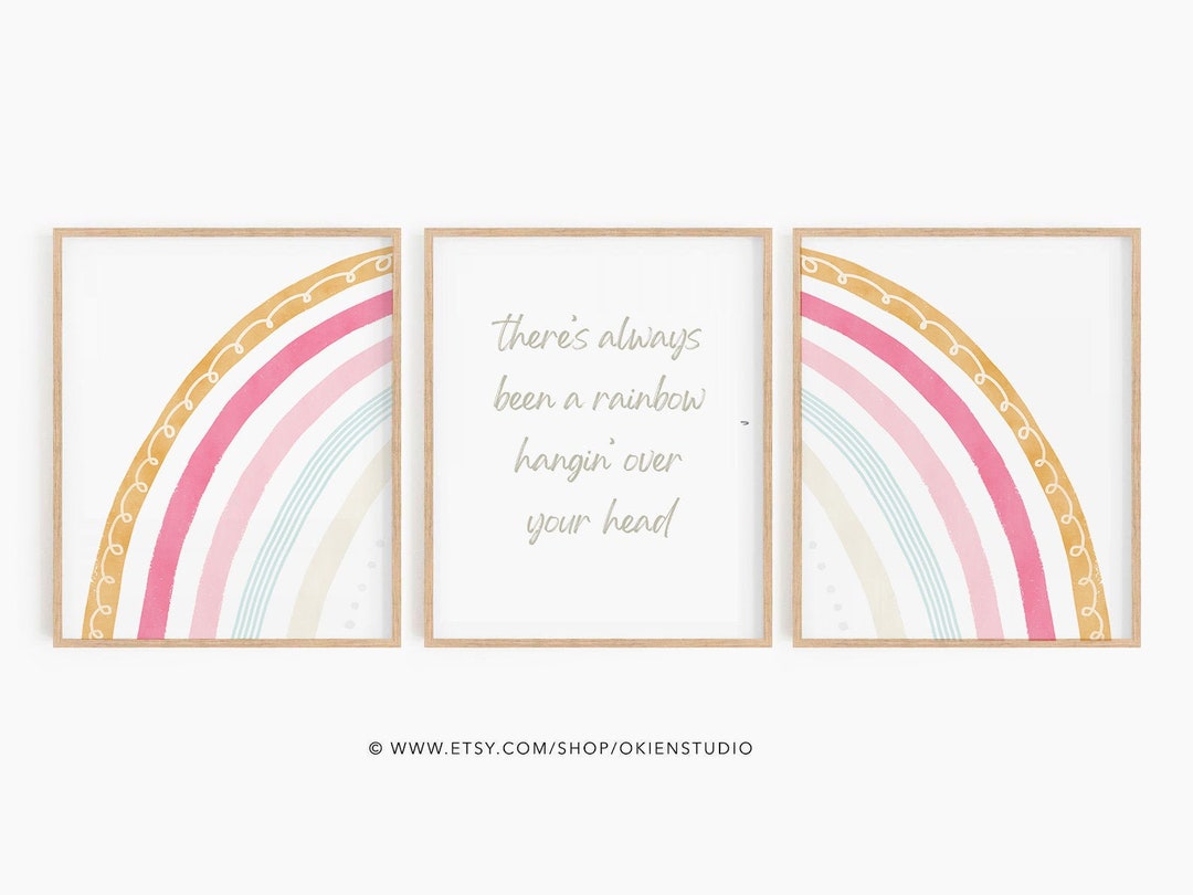 Boho Pastel Rainbow Print Set: Nursery Decor (digital Print) - Etsy