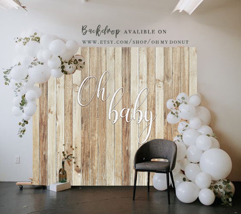 Digital File Oh Baby Backdrop Rustic Wood Baby Backdrop - Etsy