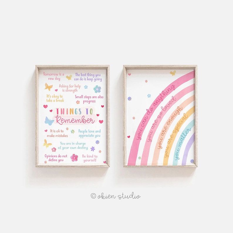 Pastel Rainbow Wall Art Positive Affirmations Wall Art - Etsy